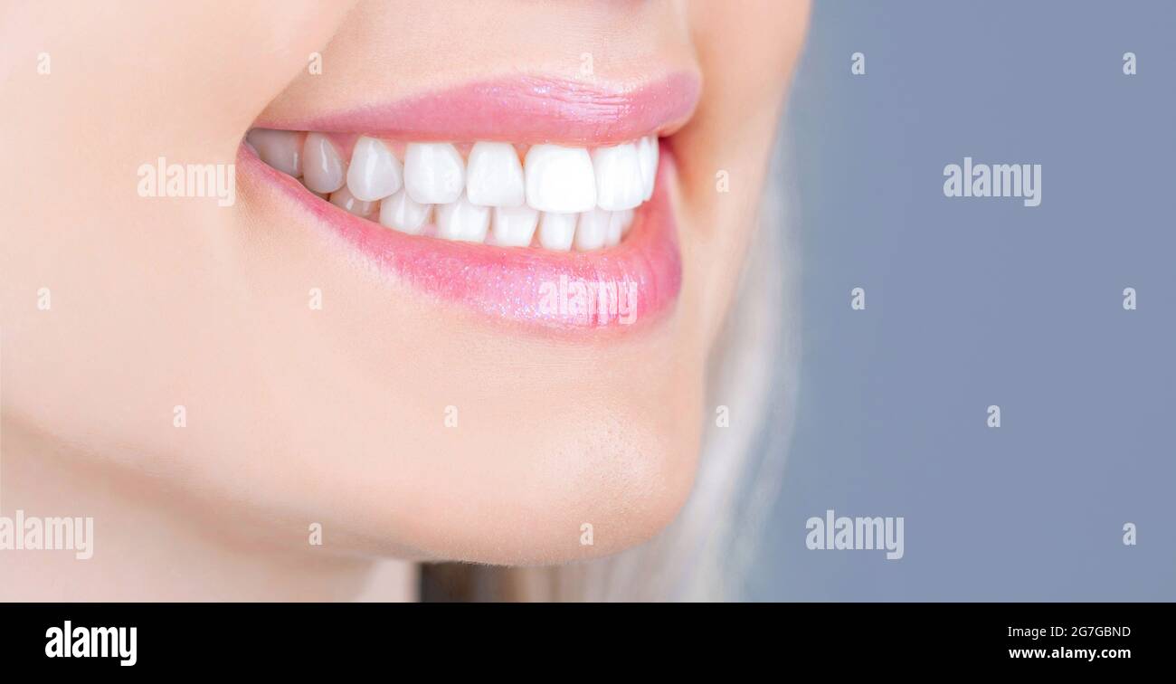 Dental care. Dentistry concept. Perfect healthy teeth. Closeup shot of ...