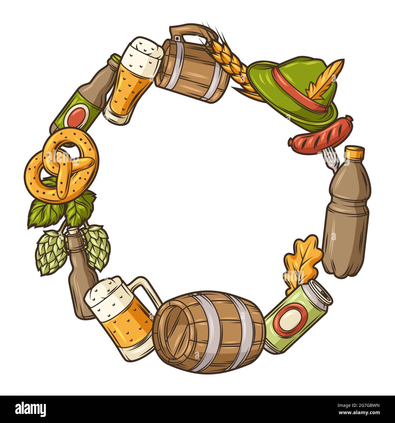 Frame for beer festival or Oktoberfest. Background for pub or bar menu ...