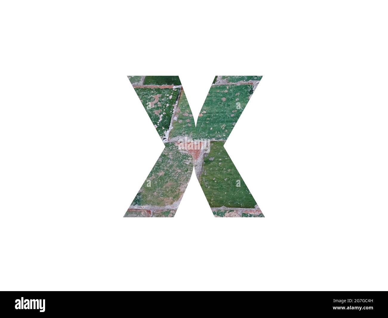 Letter X of the alphabet made with green tiles isolated on a white ...