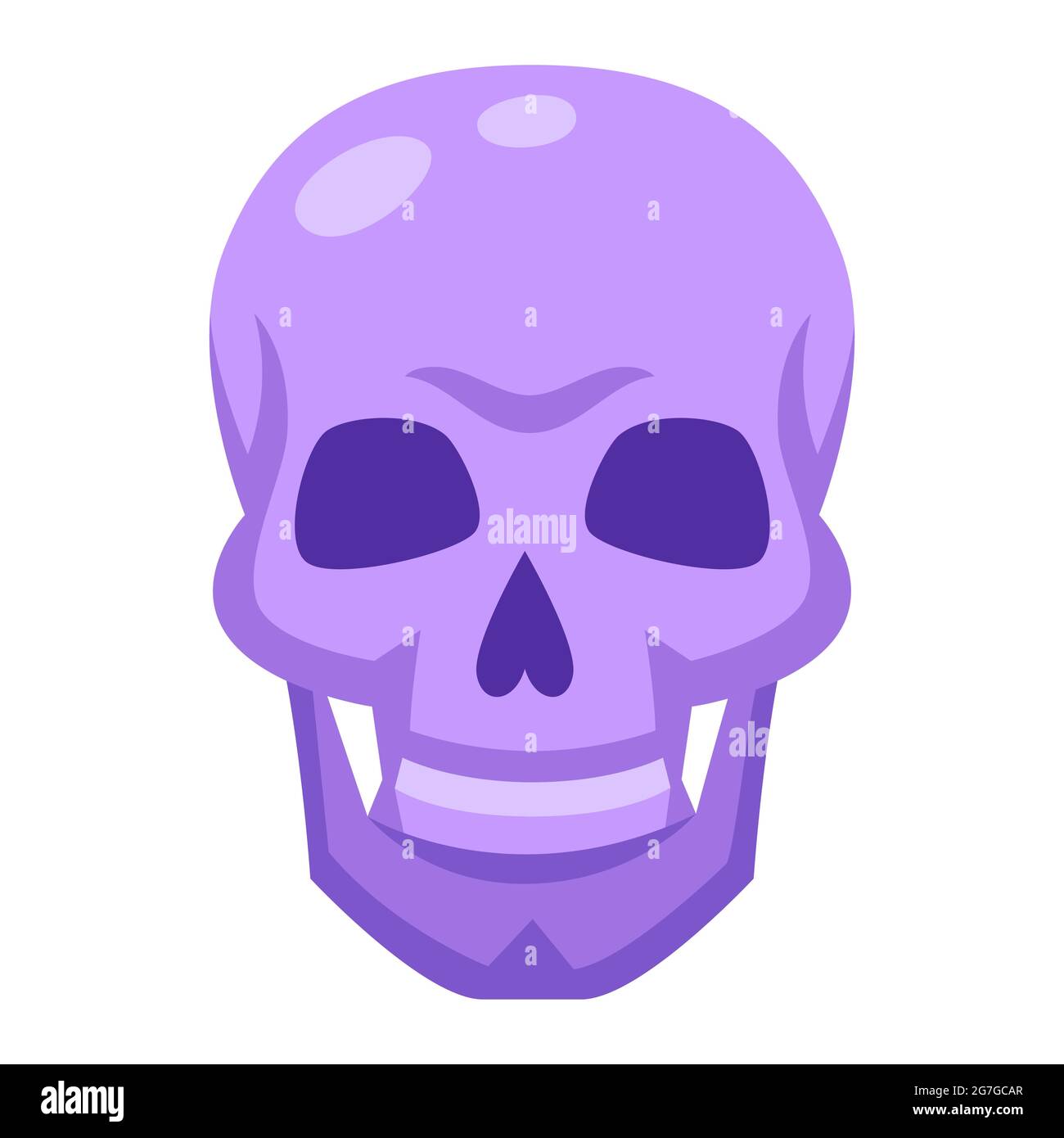 Cartoon illustration of stylized human skull. Happy Halloween ...