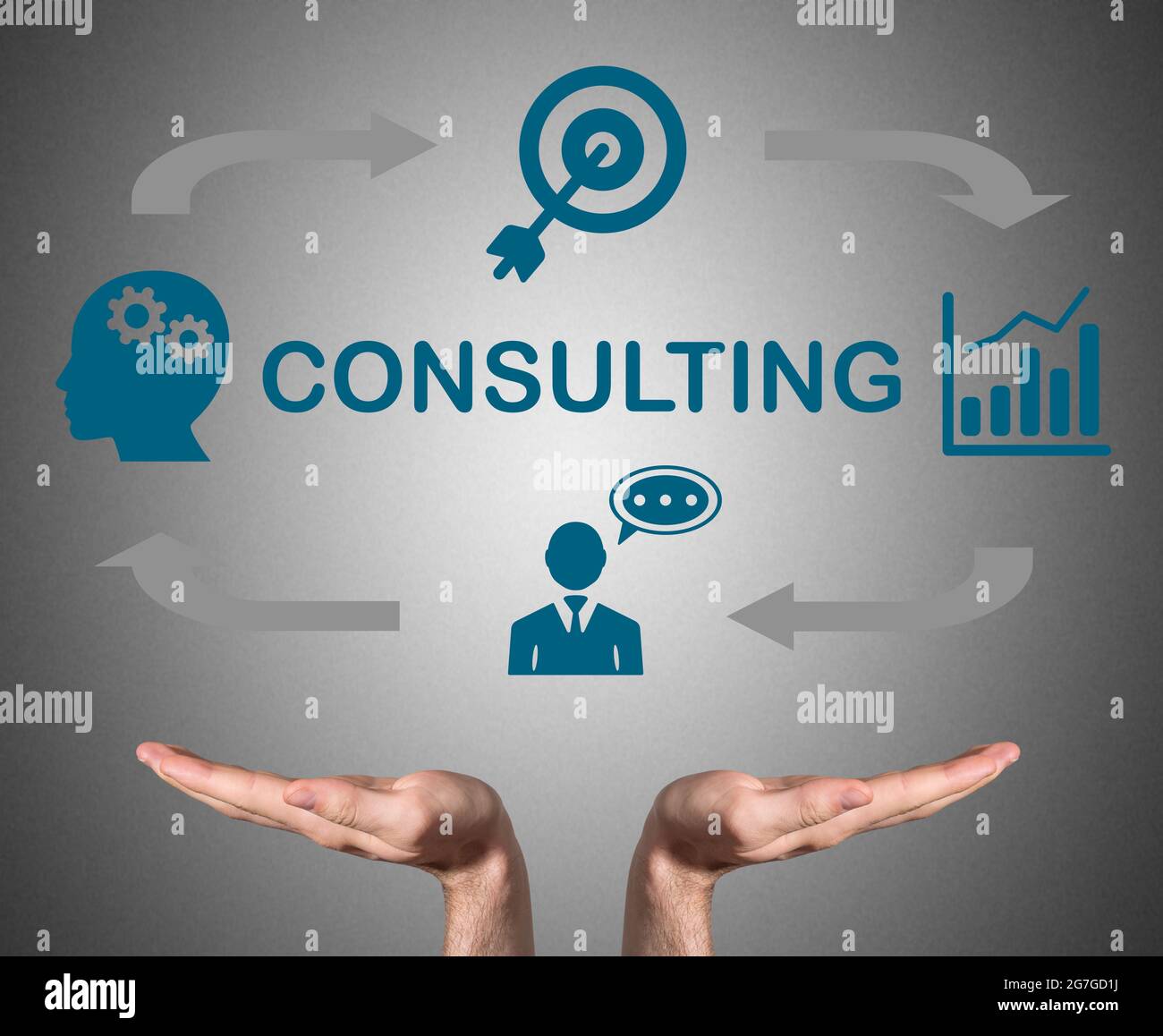 Open hands sustaining consulting concept Stock Photo - Alamy