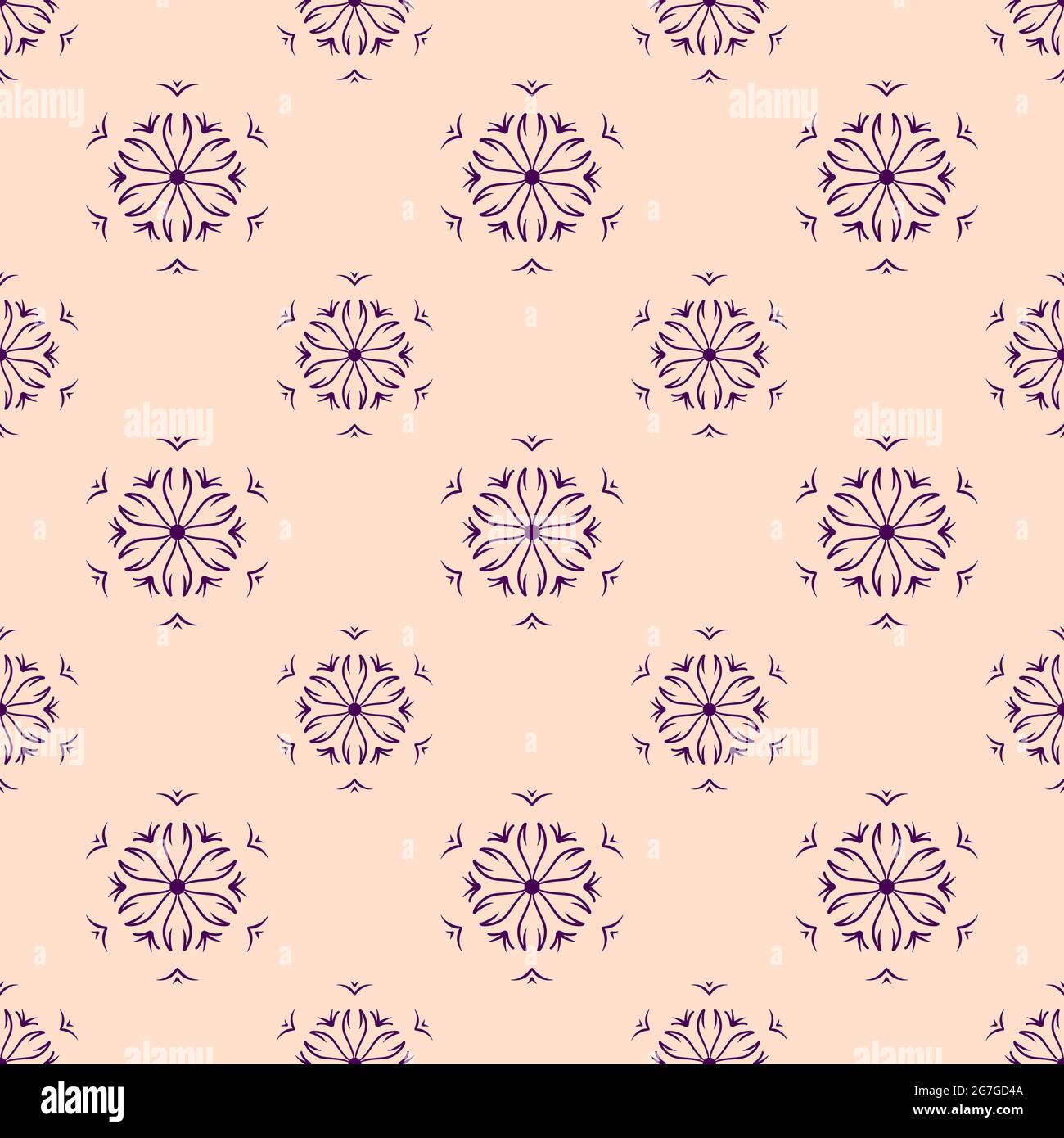 2D wallpaper with a seamless pattern of snowflakes on a pastel ...