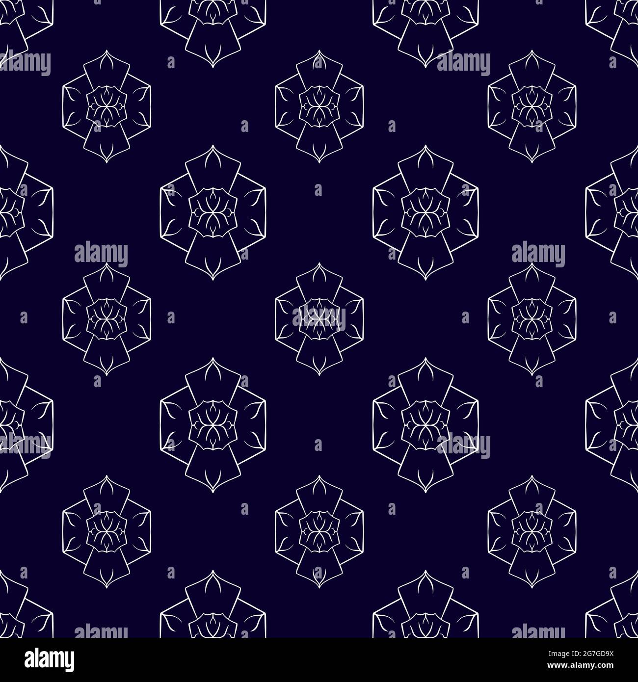 Illustration of floral repeat patterns on a blue background Stock Photo ...