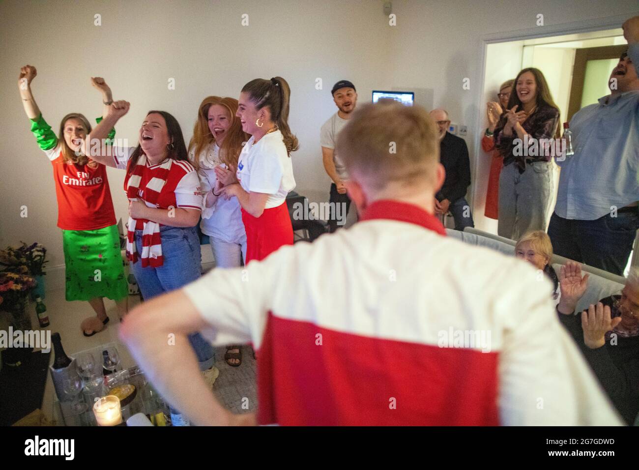 Pic shows: Home celebrations England game Euro 2020 picture by Gavin ...