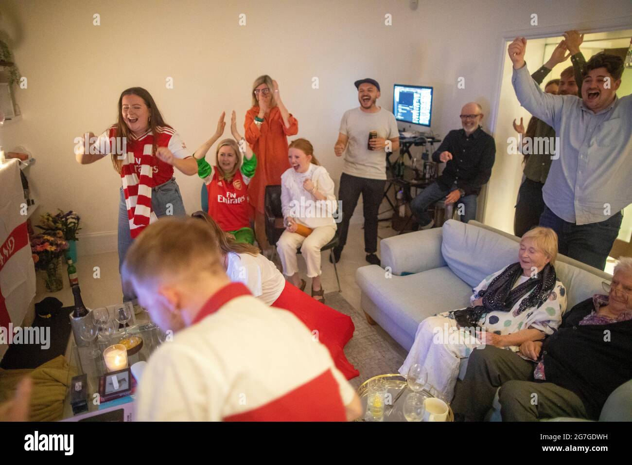 Pic shows: Home celebrations England game Euro 2020 picture by Gavin ...