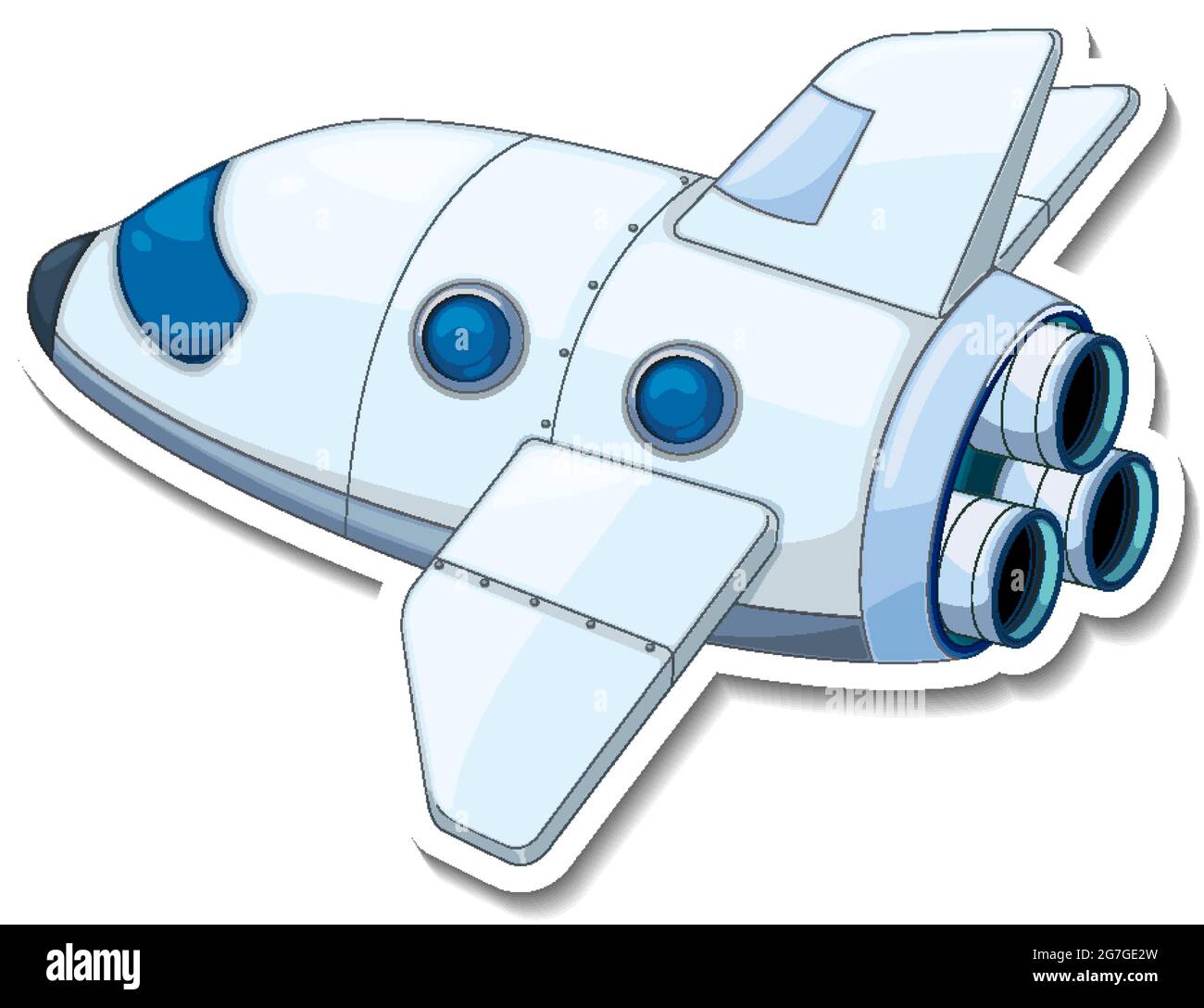 A sticker template with a plane isolated illustration Stock Vector ...