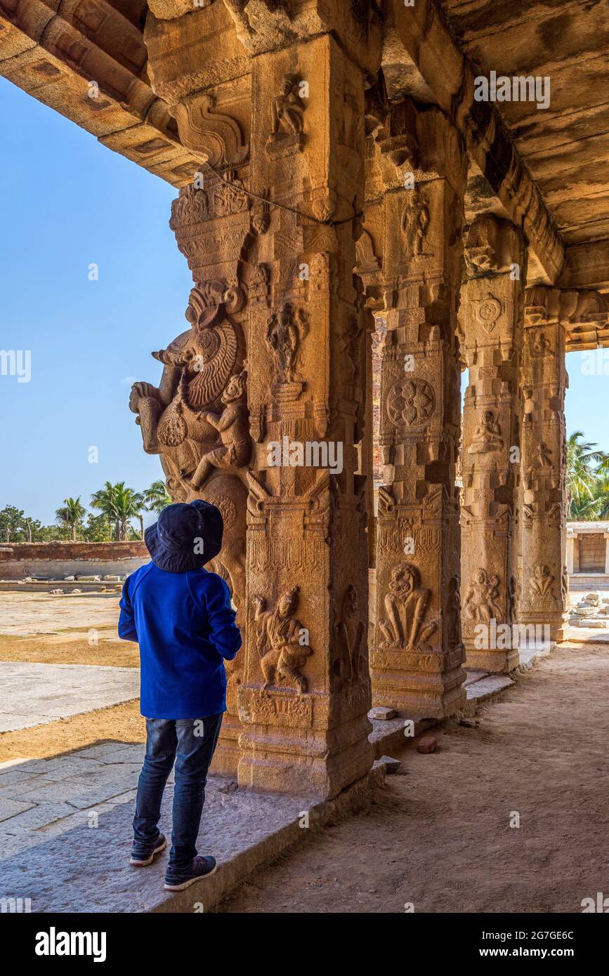 View of Pattabhirama Temple complex. Hampi, The city of ruins, is a ...