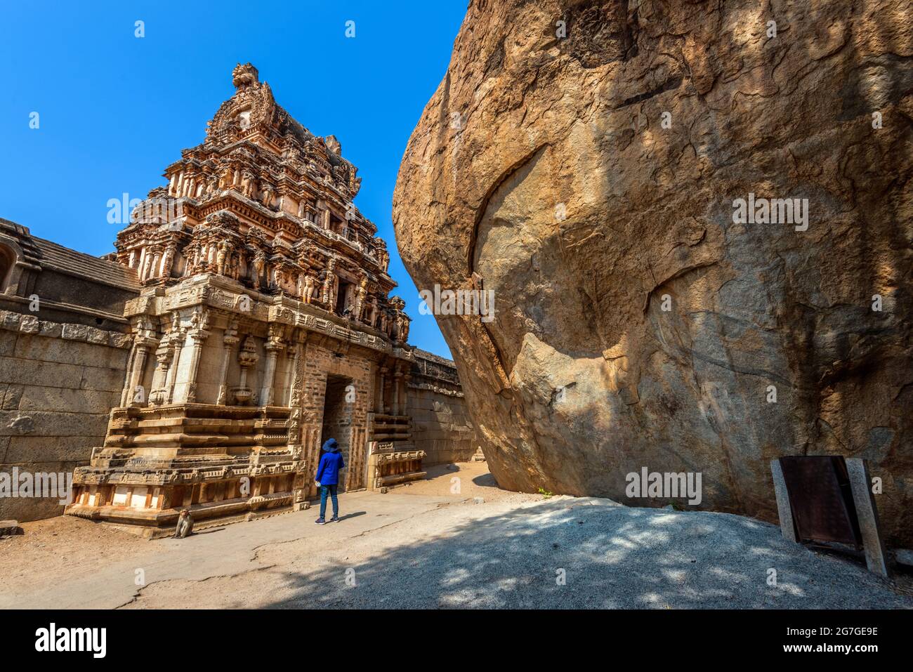 Malyavanta Raghunatha Temple at the ancient city of Vijayanagara, a ...
