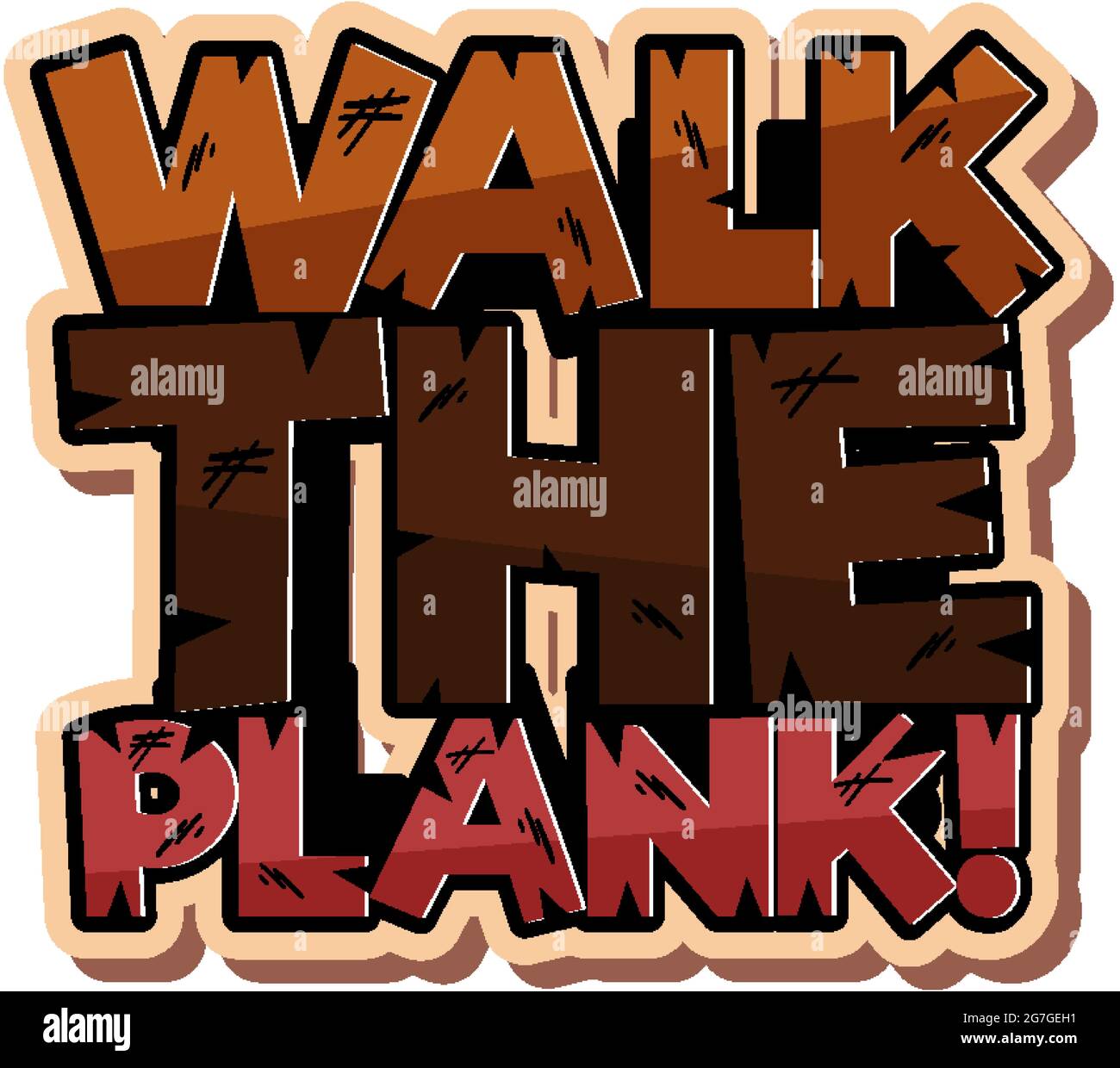 Walk The Plank font banner in cartoon style illustration Stock Vector ...