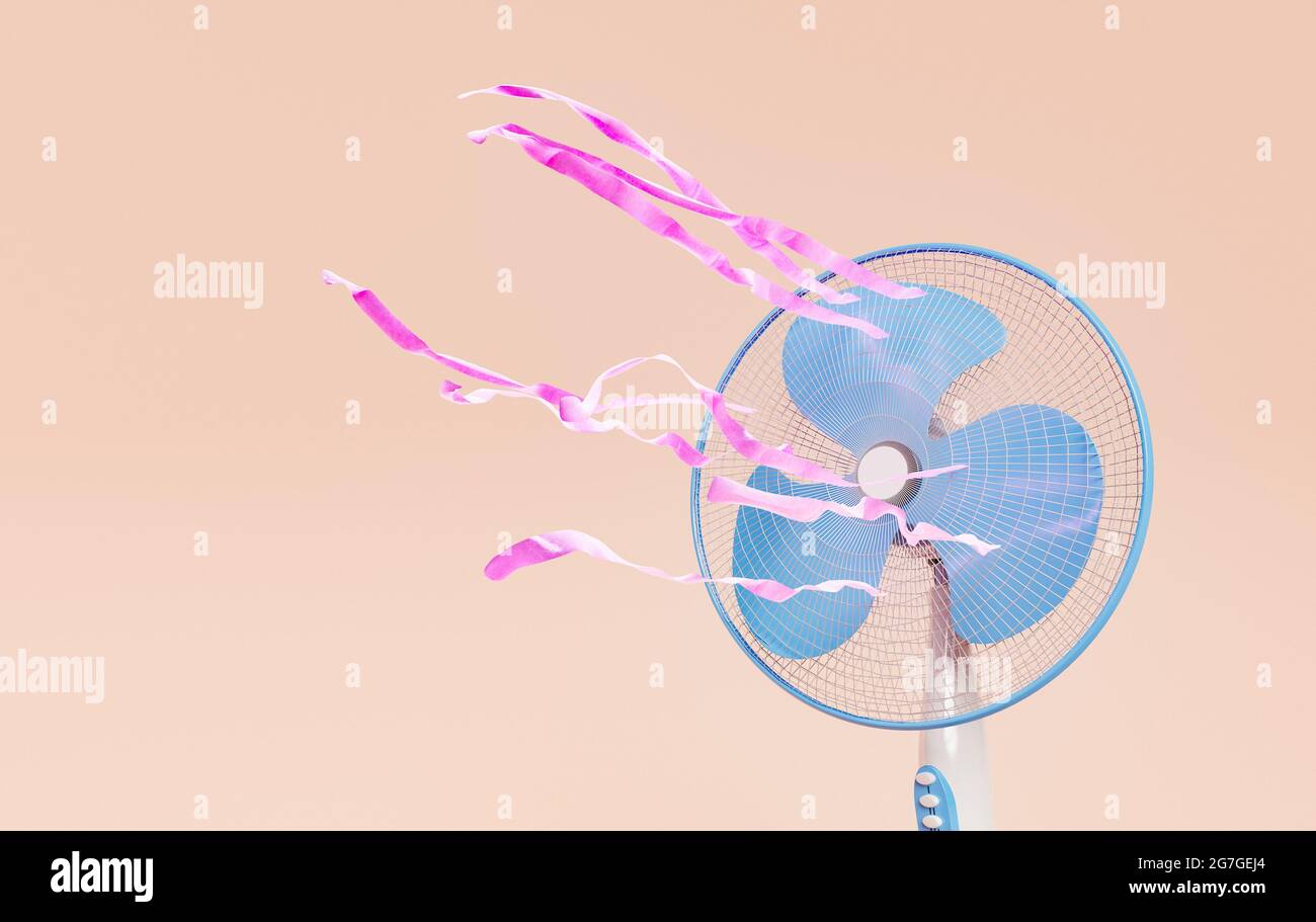 Fan blowing ribbons hi-res stock photography and images - Alamy