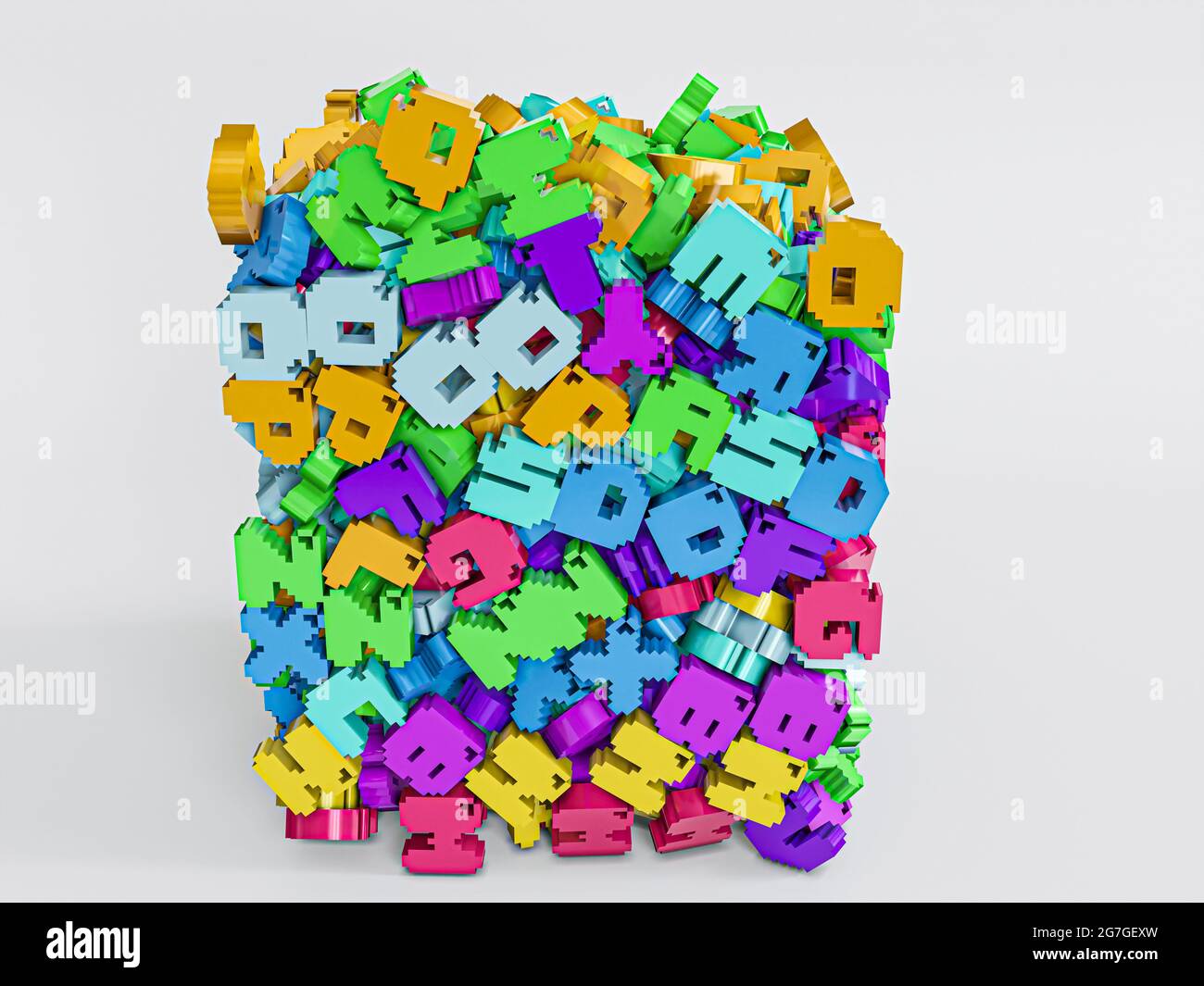 falling letters isolated on white background 3d illustration Stock ...