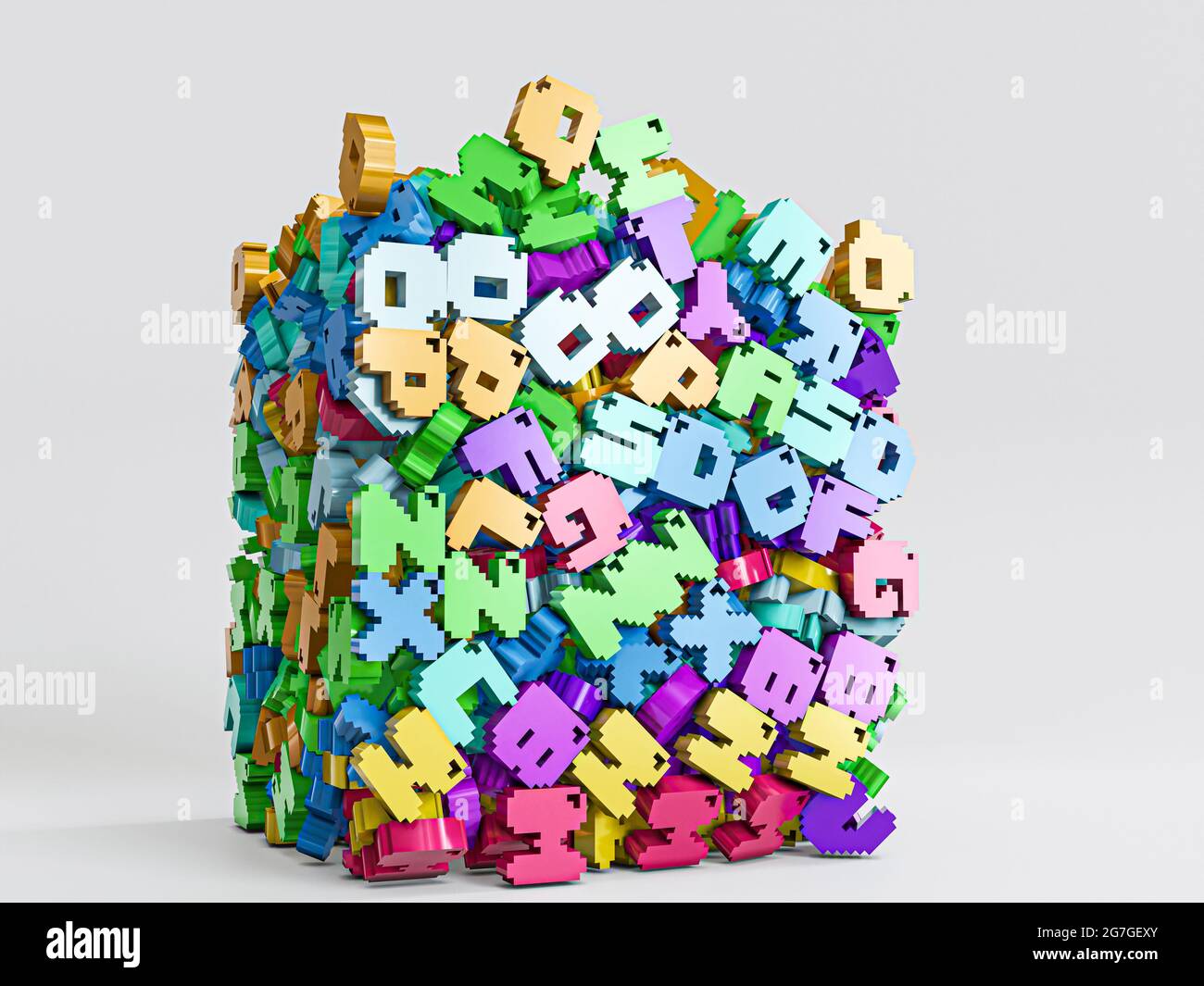 falling letters isolated on white background 3d illustration Stock ...