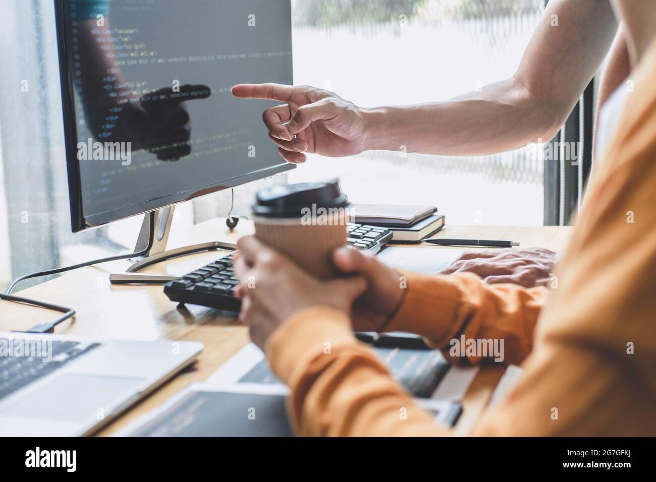 Programmers Cooperating At Developing Programming And Website Working In A Software Develop