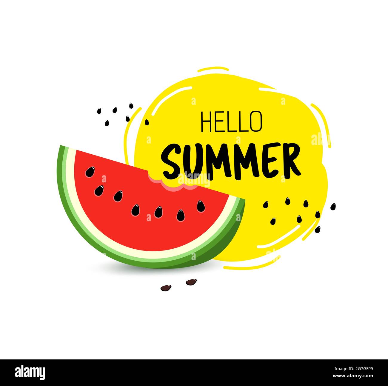 Realistic watermelon slices with seeds on white background Stock Vector ...