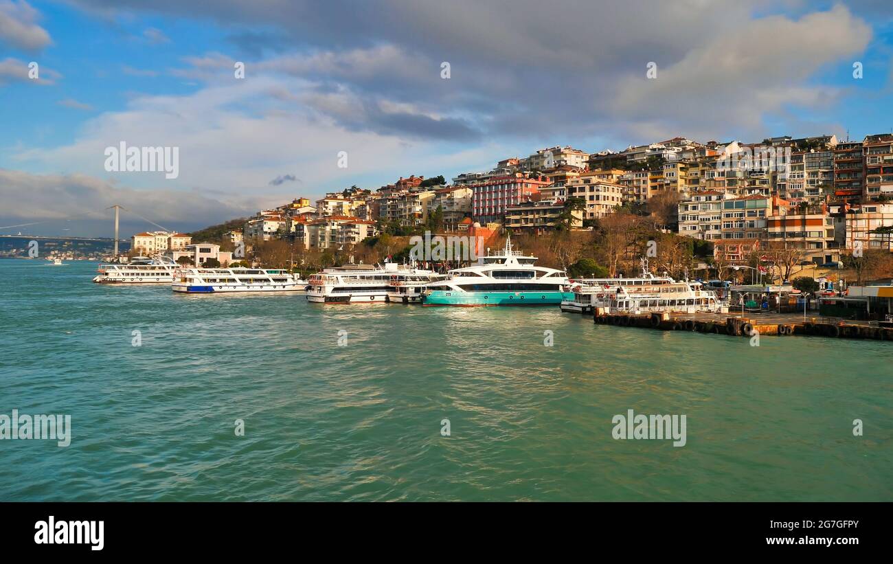 View of Bosphorus Strait in Istanbul, Turkey. Bosphorus strait ...