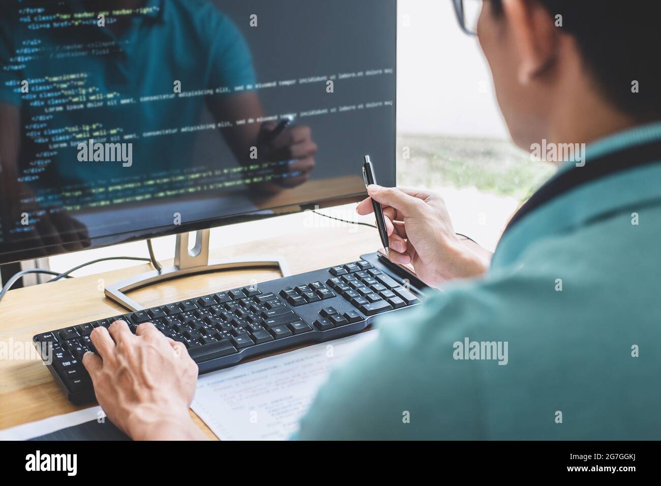 Young Professional Programmer Working At Developing Programming And Website Working In A