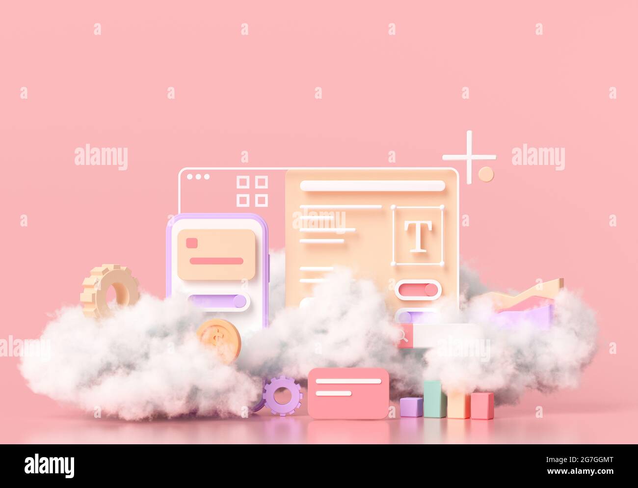 Mobile Application Development Web And Ui Ux Design Concept 3d Render