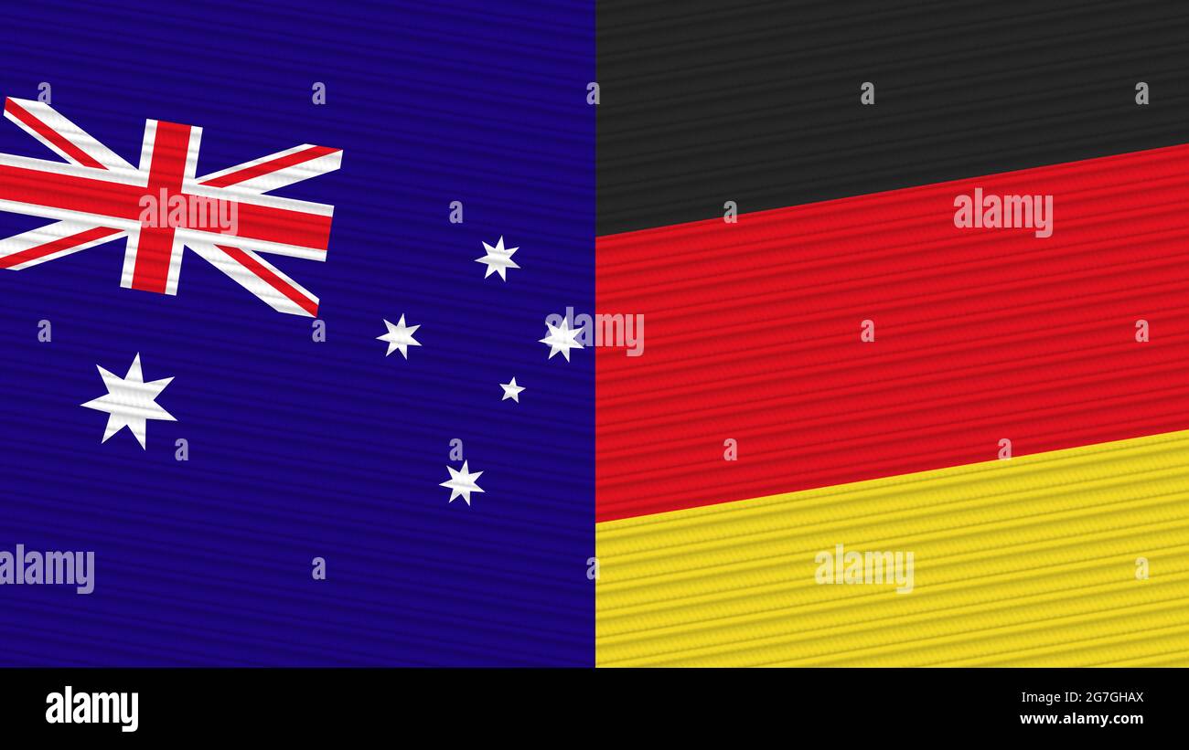 Germany and Australia Two Half Flags Together Fabric Texture ...