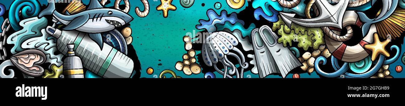 Scuba diver cartoon illustration Stock Vector Images - Alamy