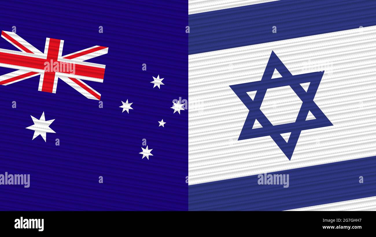 Israel and Australia Two Half Flags Together Fabric Texture ...