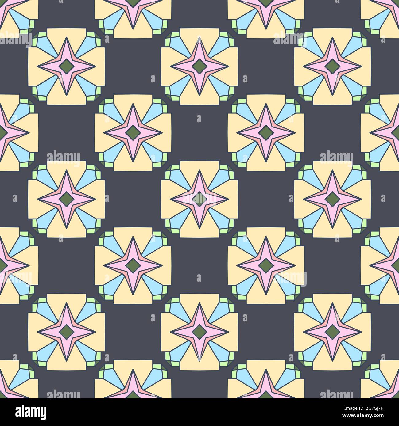 Cute 2D wallpaper illustration with a seamless pattern of yellow and ...