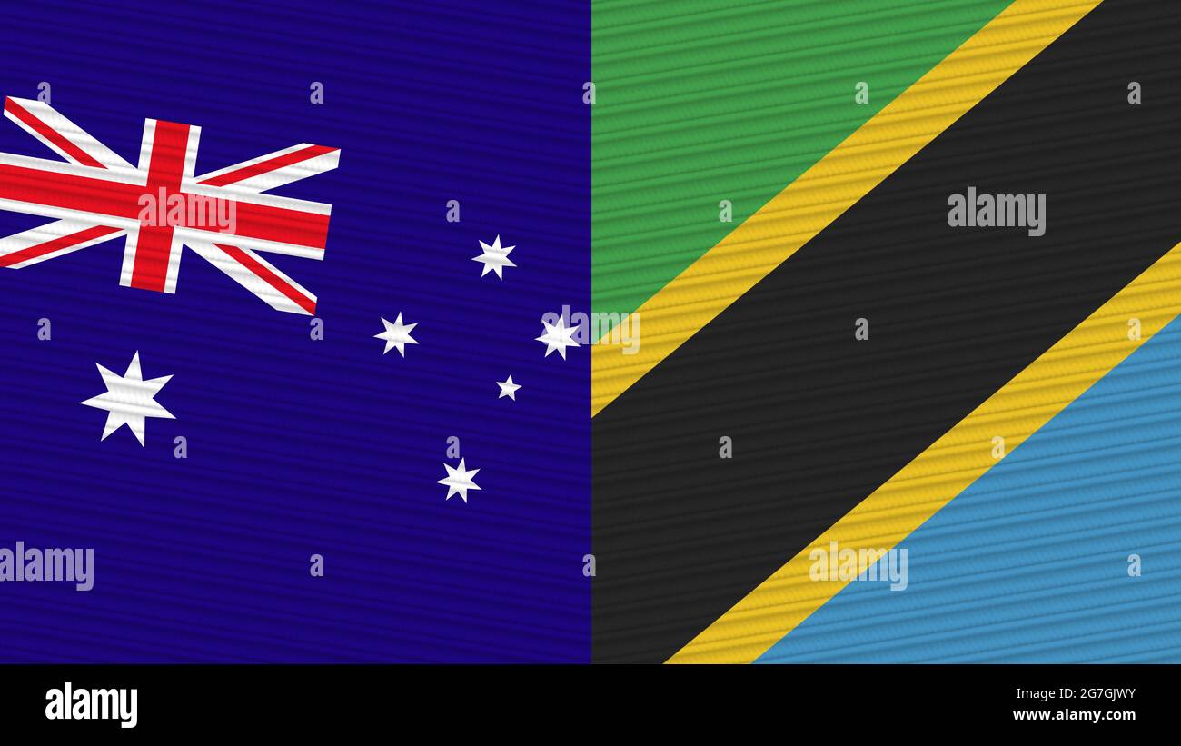 Tanzania and Australia Two Half Flags Together Fabric Texture ...