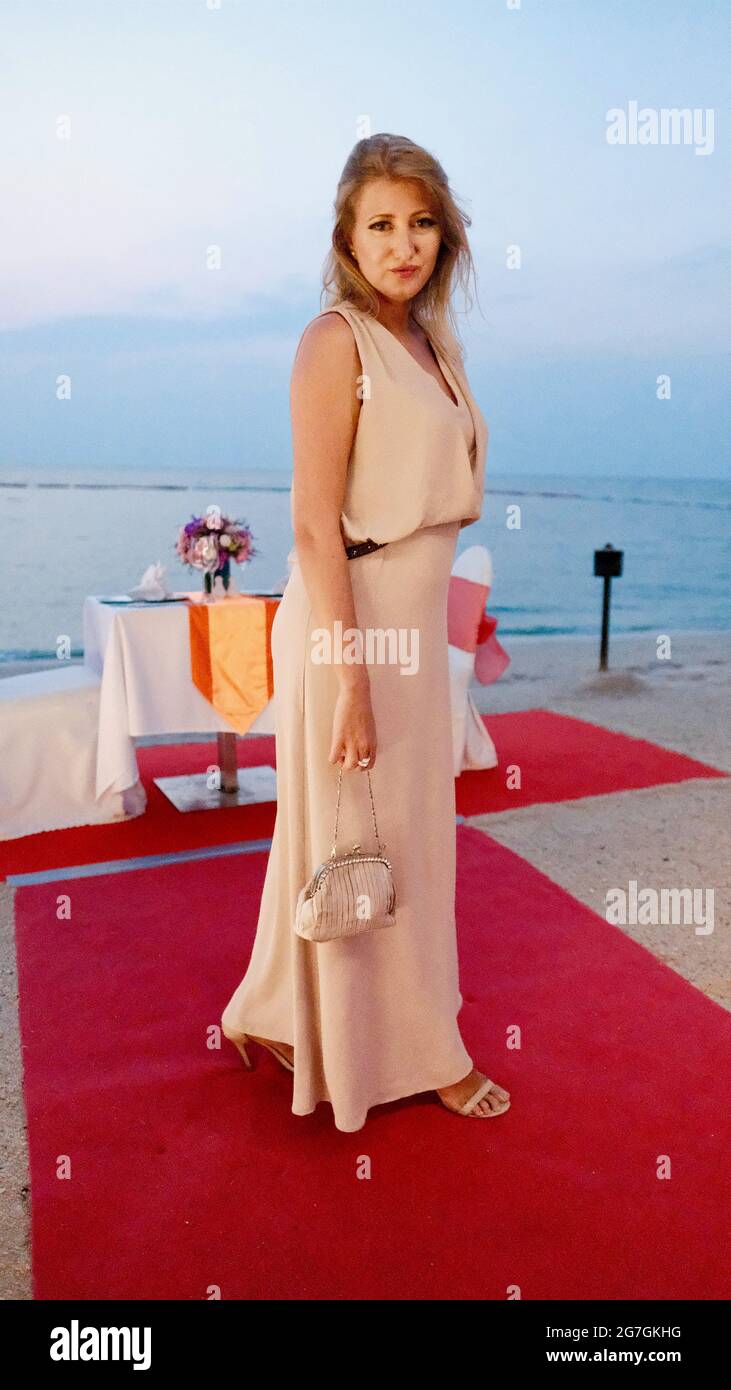 Eastern European Caucasian woman middle aged blonde hair light skin ...