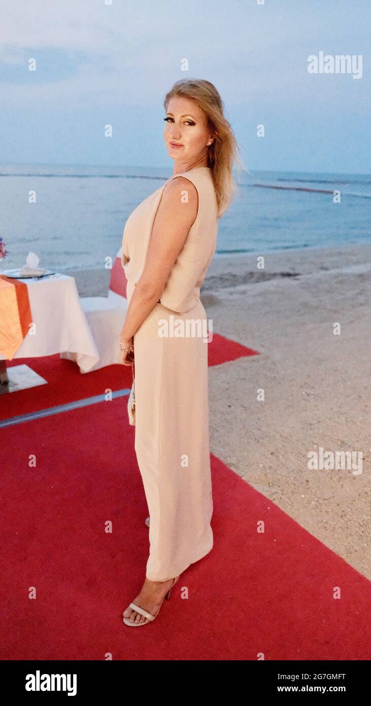 Eastern European Caucasian woman middle aged blonde hair light skin ...