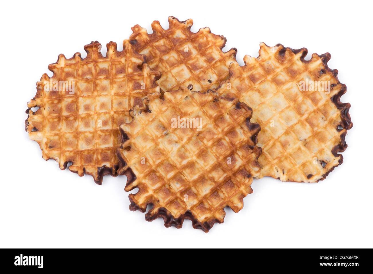 Roasted waffles isolated on white background Stock Photo - Alamy