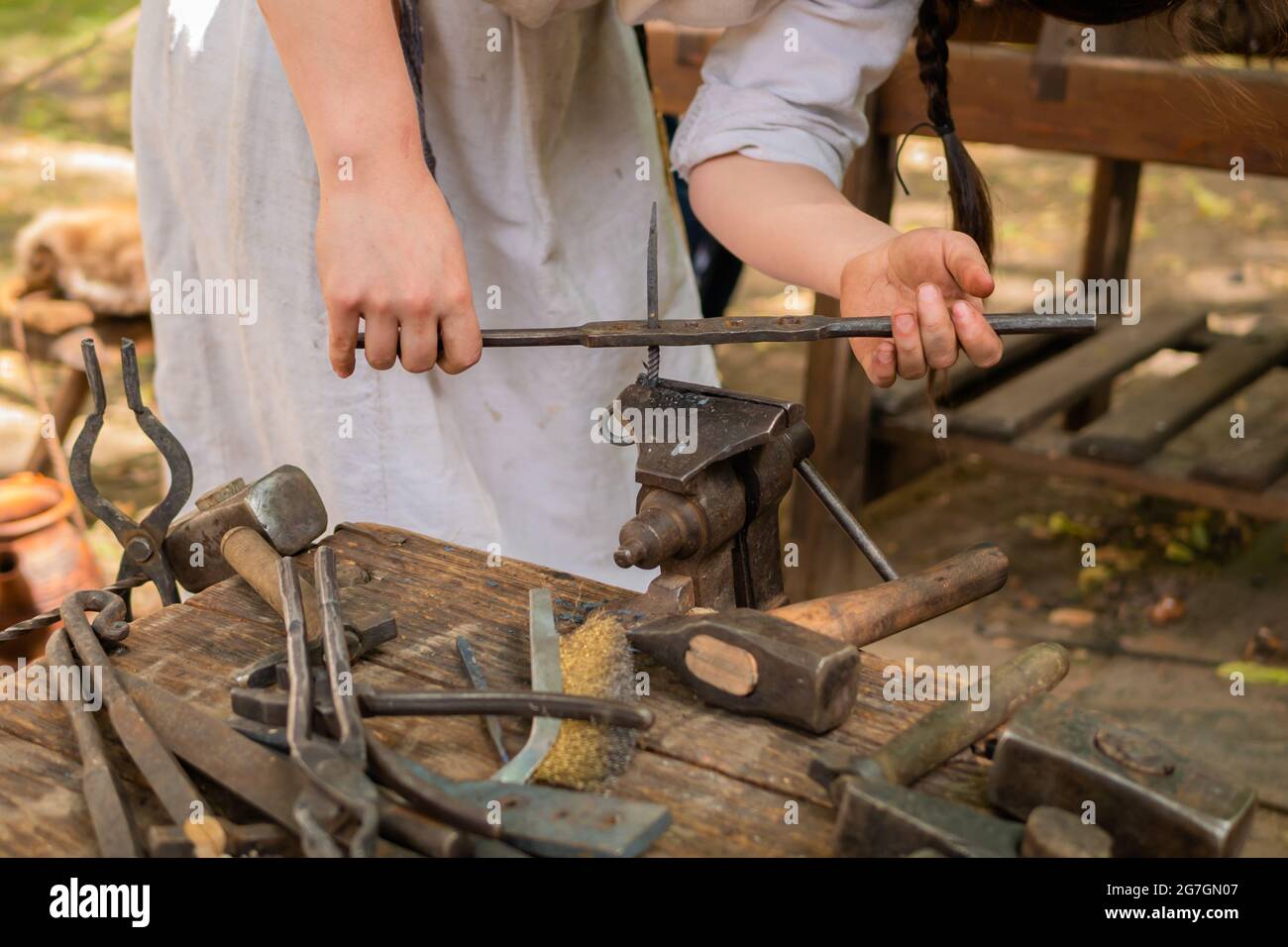 Medieval workbench hi-res stock photography and images - Alamy