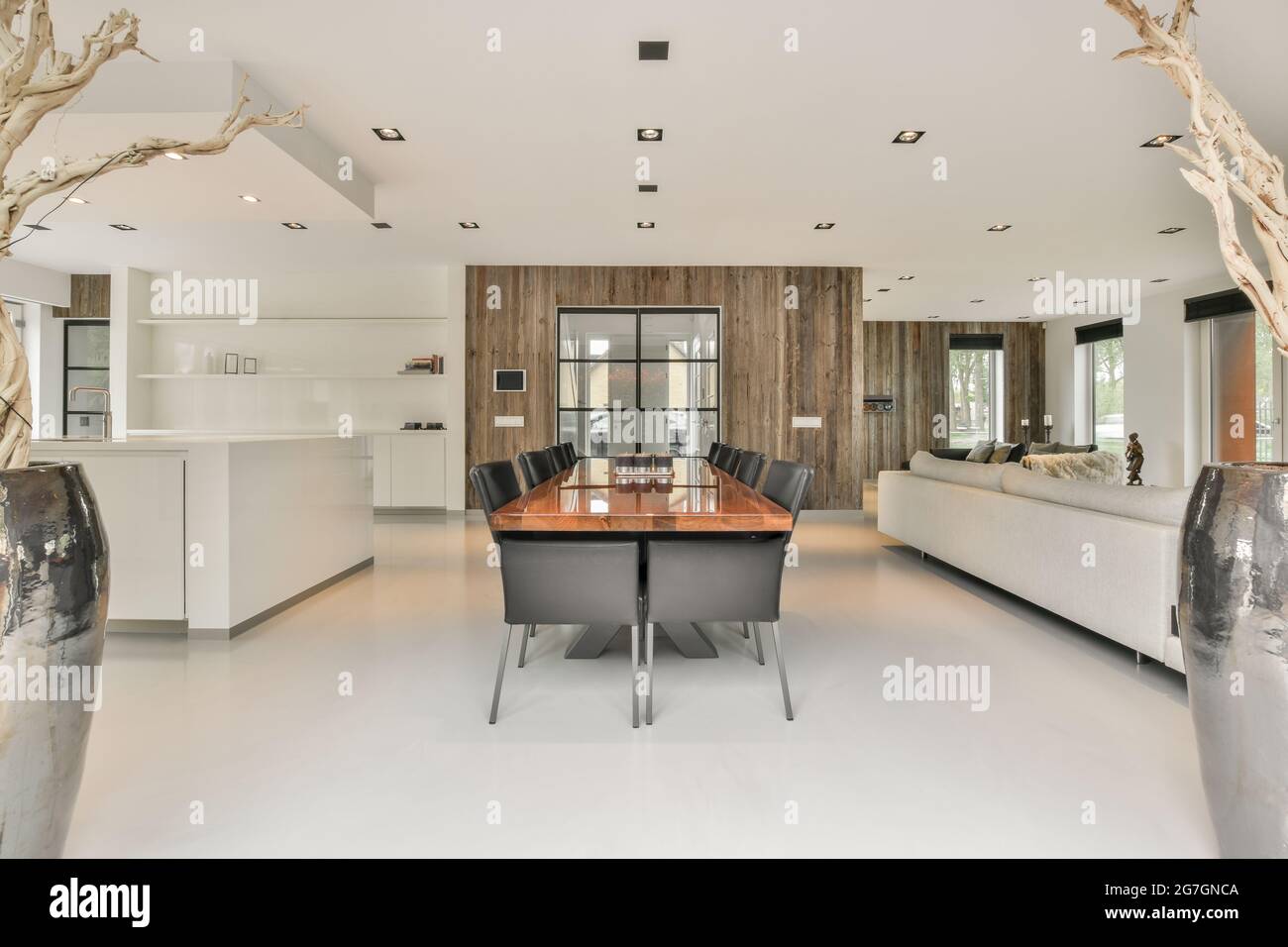 Modern dining room in a luxury house with individual design Stock Photo ...