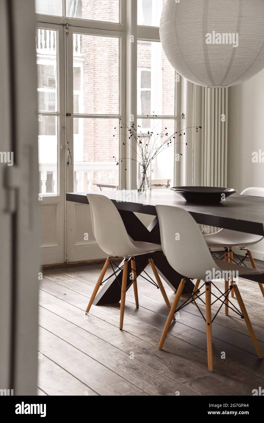 Modern dining room in a luxury house with individual design Stock Photo ...