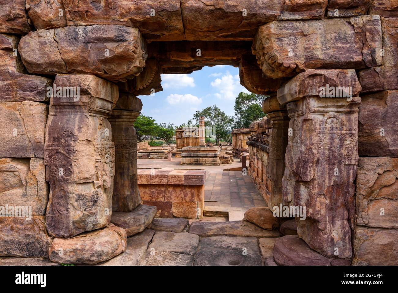 The temples and shrines at Pattadakal temple complex, dating to the 7th ...