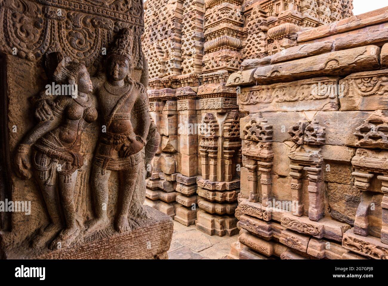 The temples and shrines at Pattadakal temple complex, dating to the 7th ...