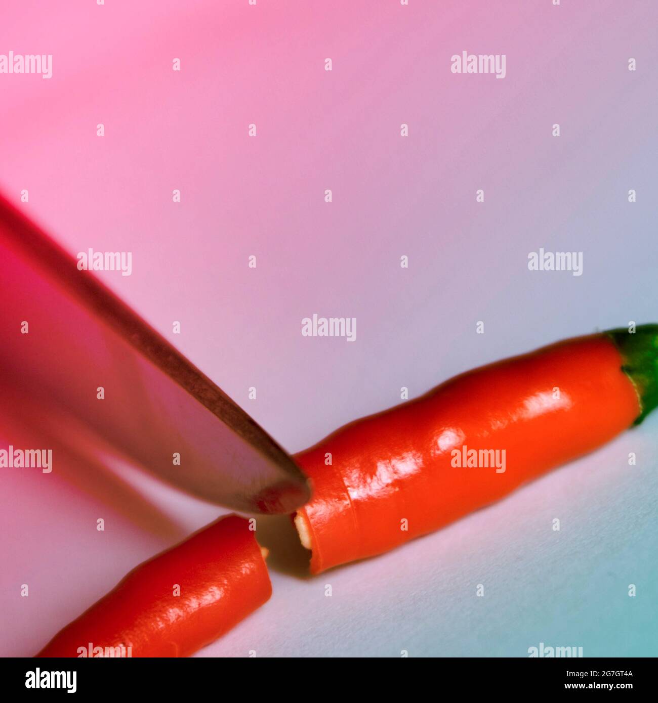 Chili (Capsicum spec. ), cutting a chili peppers, sharp Stock Photo - Alamy