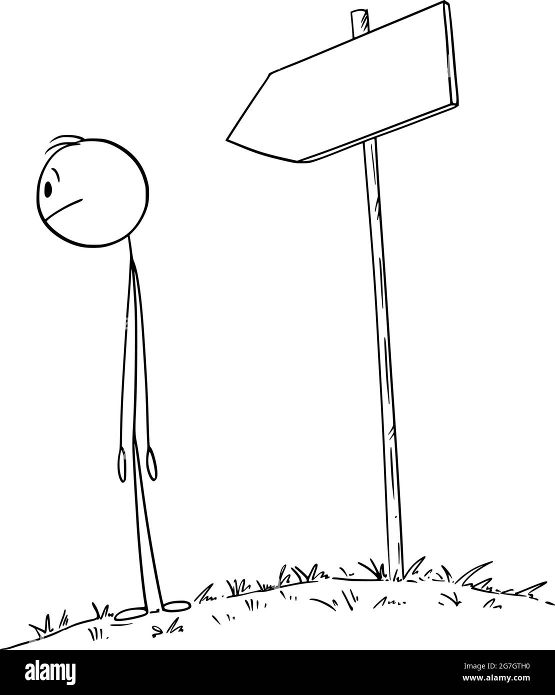 Person Walking on the Path, Looking at Future or Destination, Vector ...