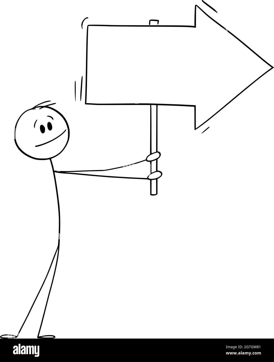 Person or Businessman Holding Empty Arrow Sign and Pointing at ...