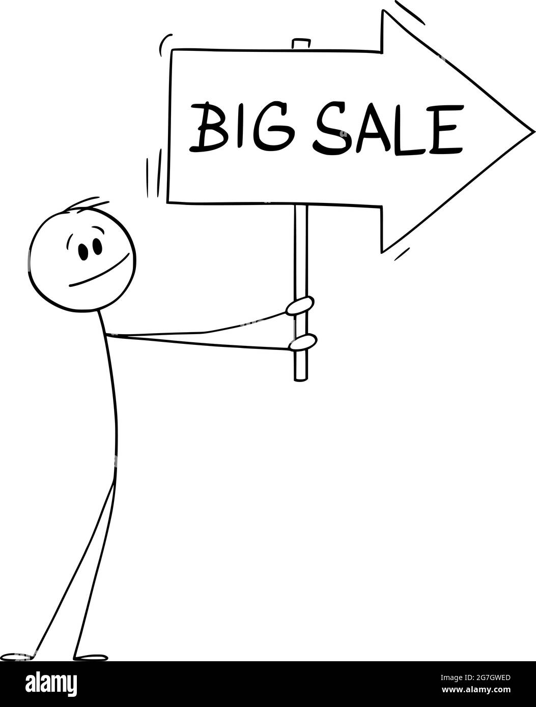 Person or Businessman Holding Big Sale Arrow Sign and Pointing at ...