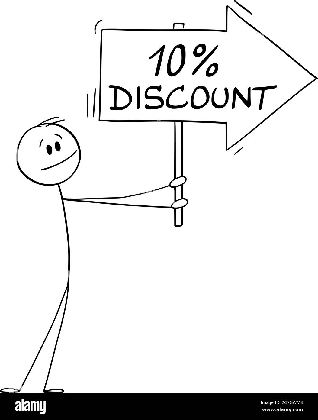 Person or Businessman Holding 10 or ten percent Discount Arrow Sign and ...