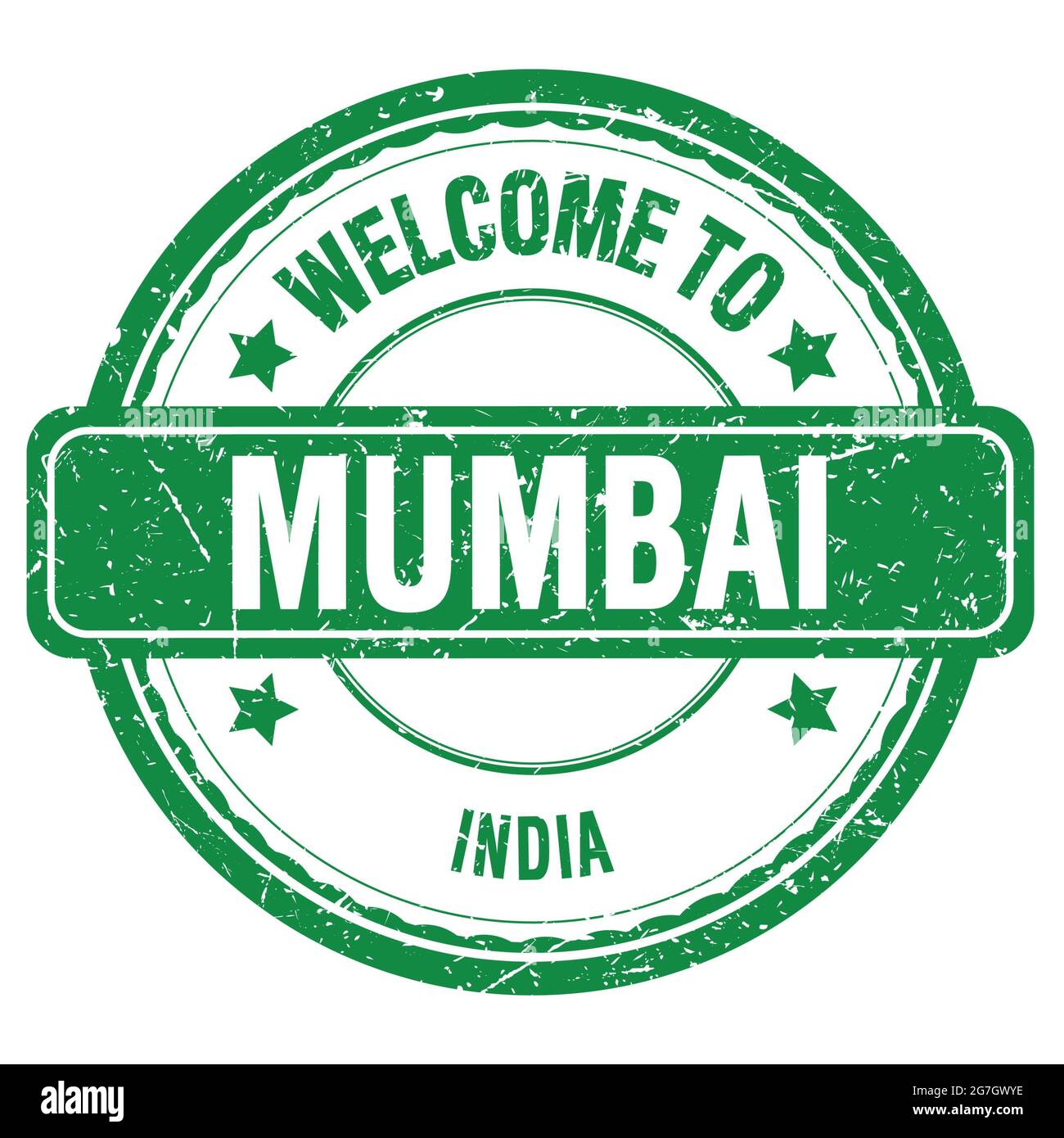 WELCOME TO MUMBAI - INDIA, words written on green grungy stamp Stock ...