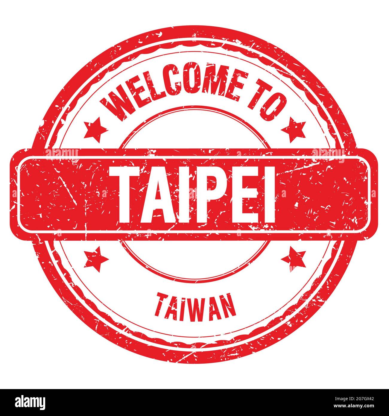 WELCOME TO TAIPEI - TAIWAN, words written on red grungy stamp Stock ...