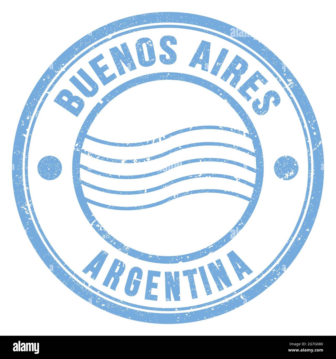 BUENOS AIRES - ARGENTINA, words written on blue round postal stamp ...