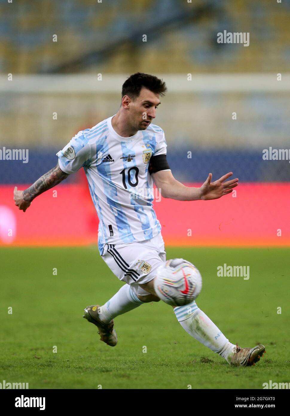 RIO DE JANEIRO, BRAZIL - JULY 10: Lionel Messi of Argentina in action ...