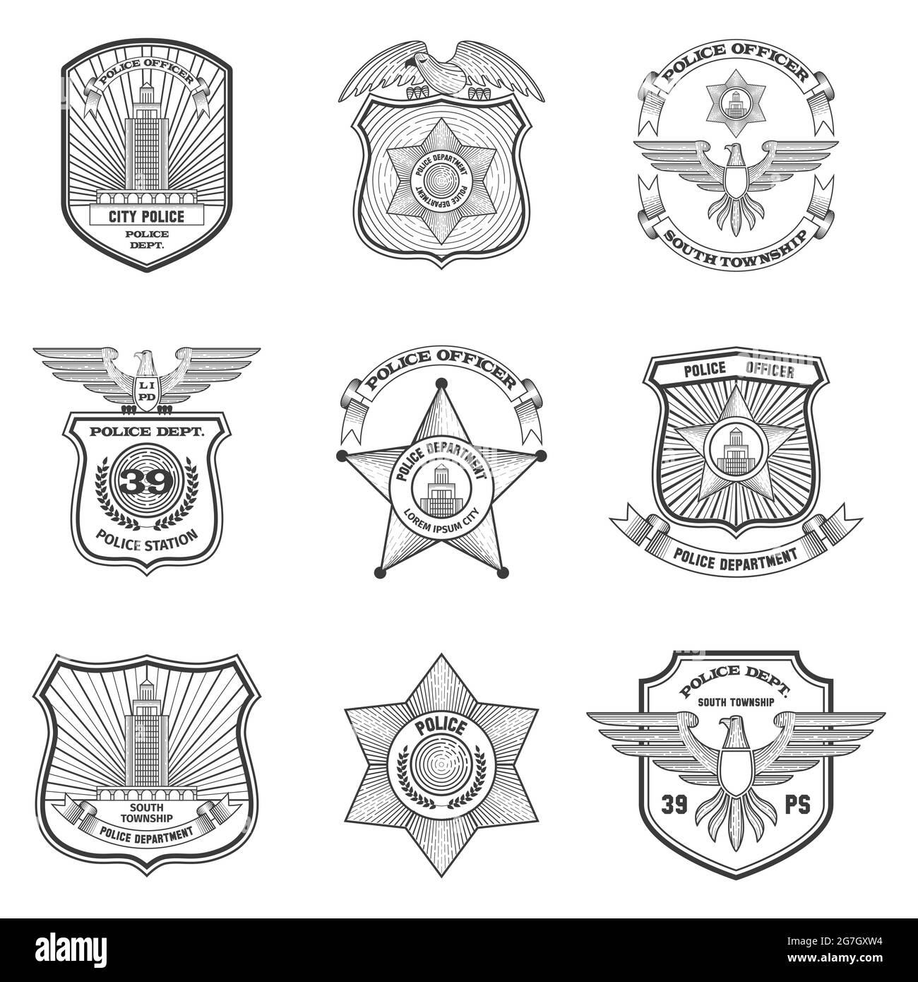 Cop Patch Stock Vector Images - Alamy