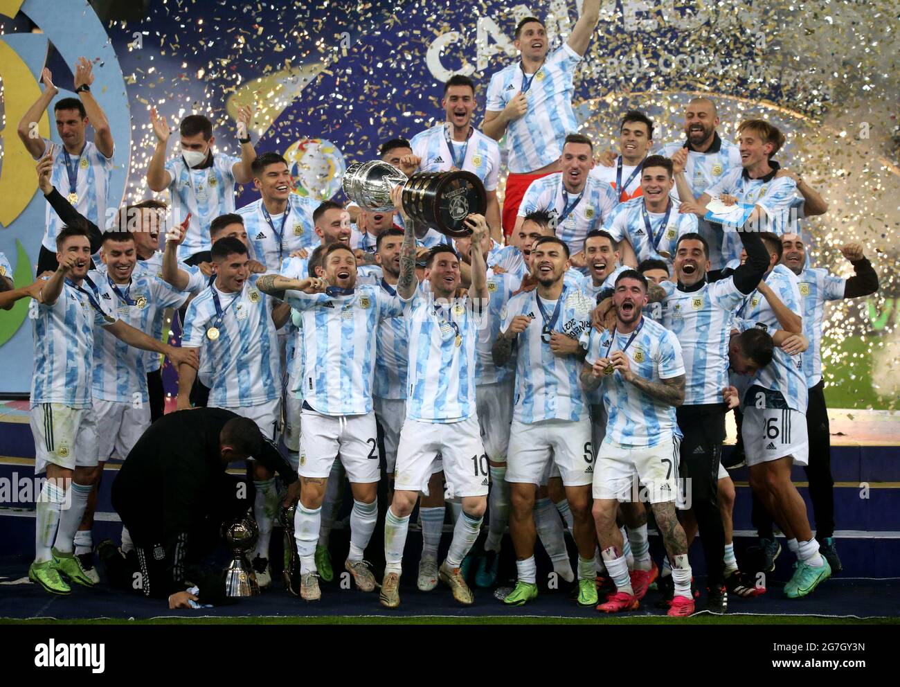 RIO DE JANEIRO, BRAZIL - JULY 10: Lionel Messi Captain of Argentina ...