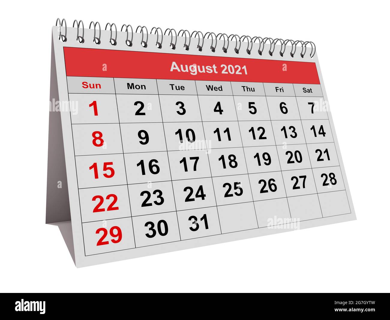 August calendar 2021 Cut Out Stock Images & Pictures - Alamy
