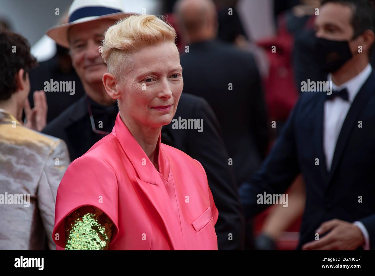 Tilda Swinton attends the the "The French Dispatch" screening during ...
