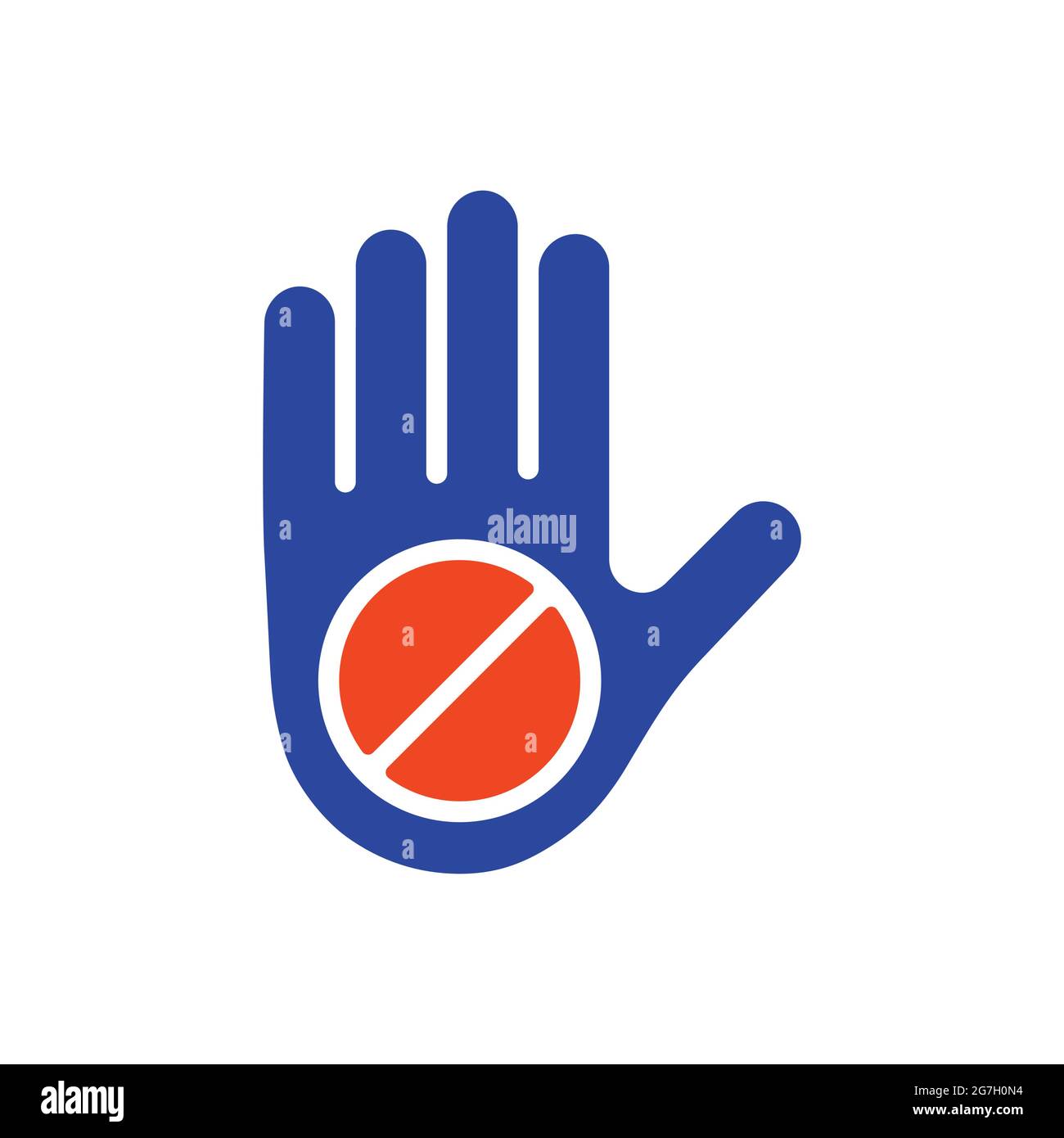 Hand stop or forbidden vector glyph icon. Demonstration, protest ...