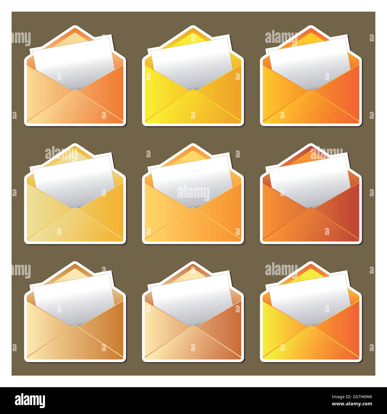 Colorful envelope and white paper for a mail Stock Vector Image & Art ...