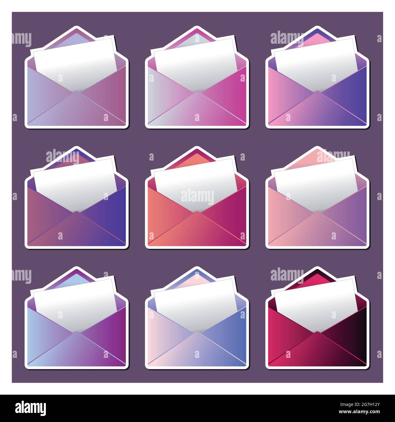 Colorful envelope and white paper for a mail Stock Vector Image & Art ...